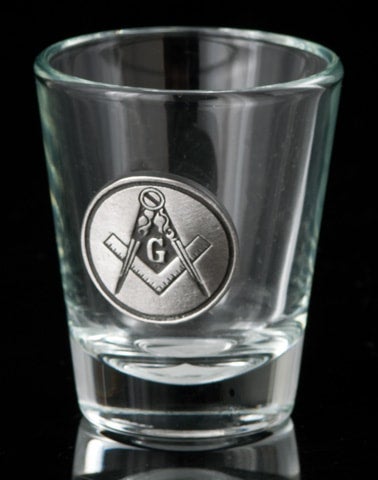Pewter Square and Compasses Shot Glass